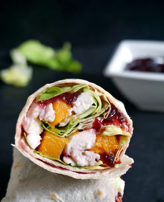 Healthy Leftover Turkey Wraps with Cranberry Sauce - My Gorgeous Recipes