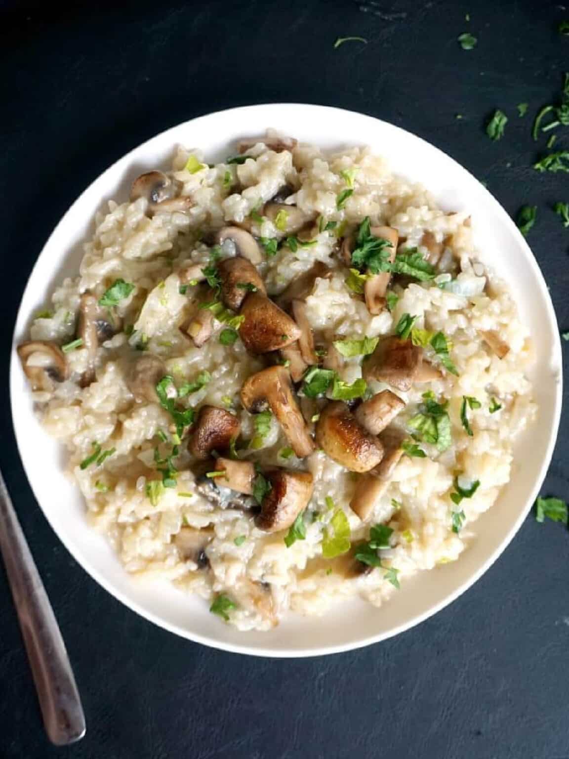 Creamy Mushroom Risotto without Wine - My Gorgeous Recipes