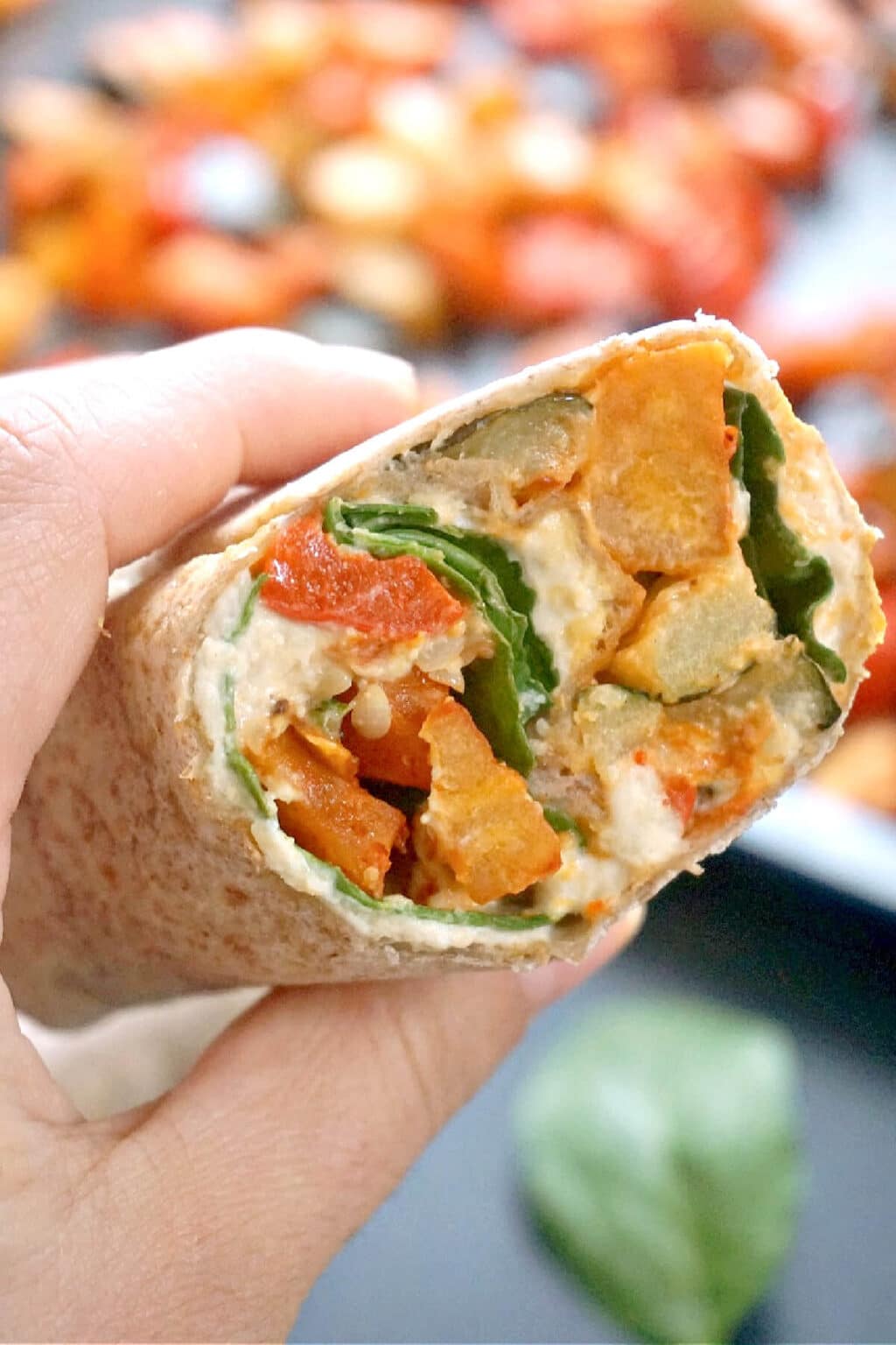 Hummus Wrap with Roasted Vegetables - My Gorgeous Recipes