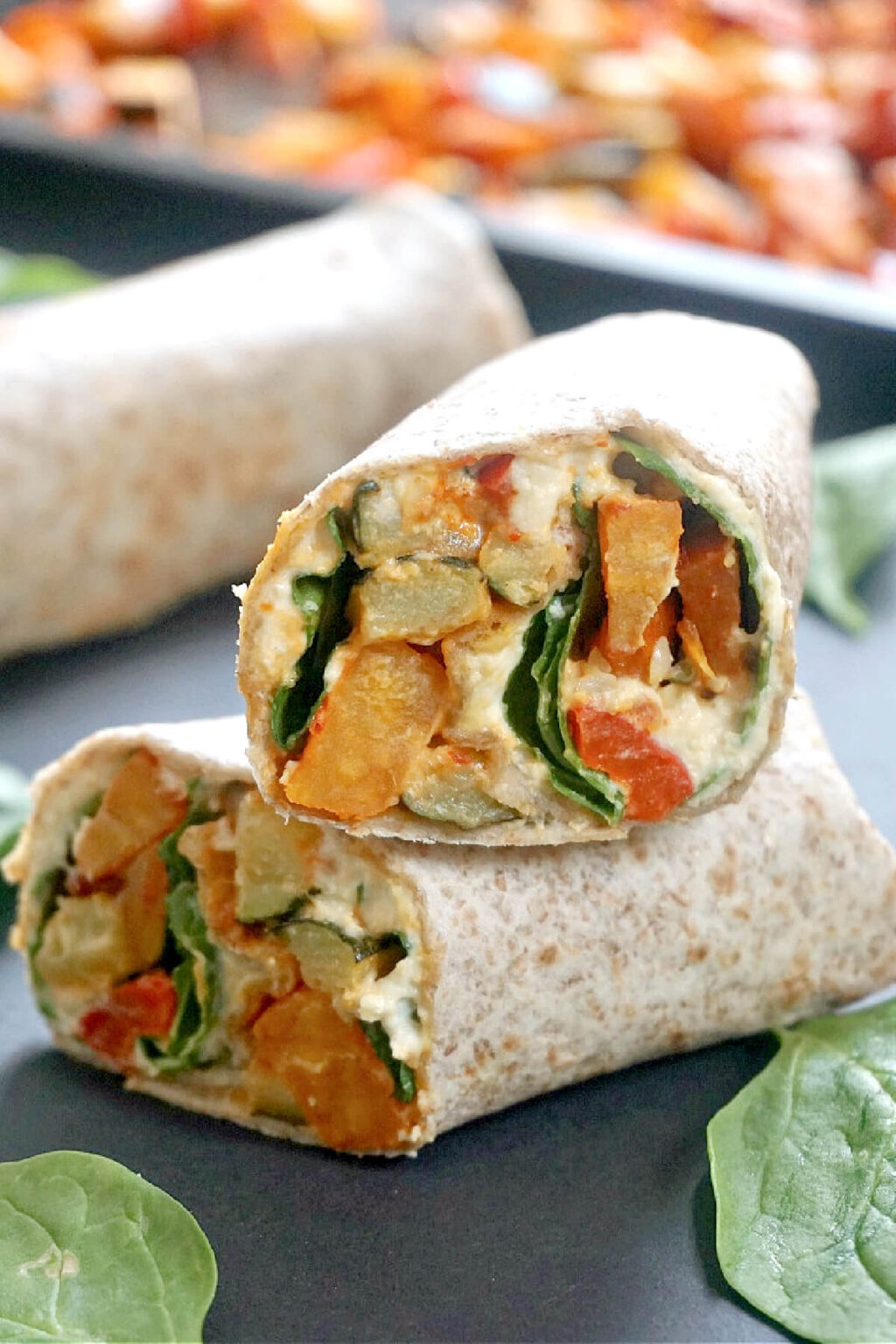 Hummus Wrap with Roasted Vegetables - My Gorgeous Recipes
