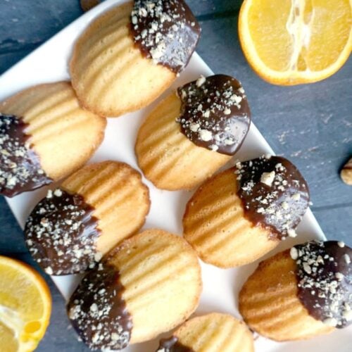 Chocolate-Dipped Orange Madeleines - My Gorgeous Recipes