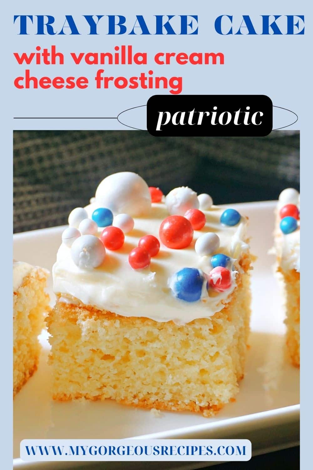 Traybake Sponge Cake with Cream Cheese Frosting - My Gorgeous Recipes
