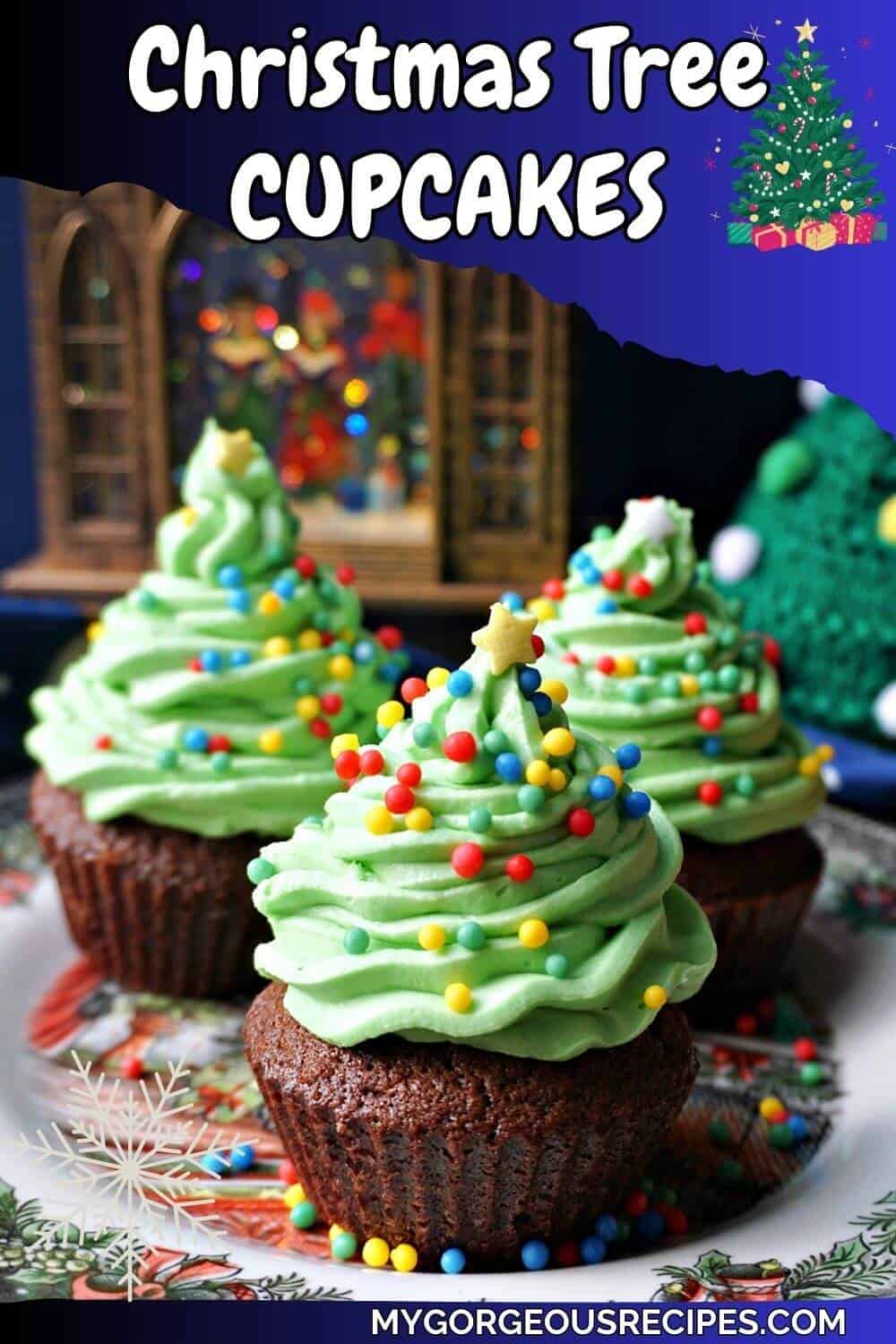 Christmas Tree Cupcakes - My Gorgeous Recipes