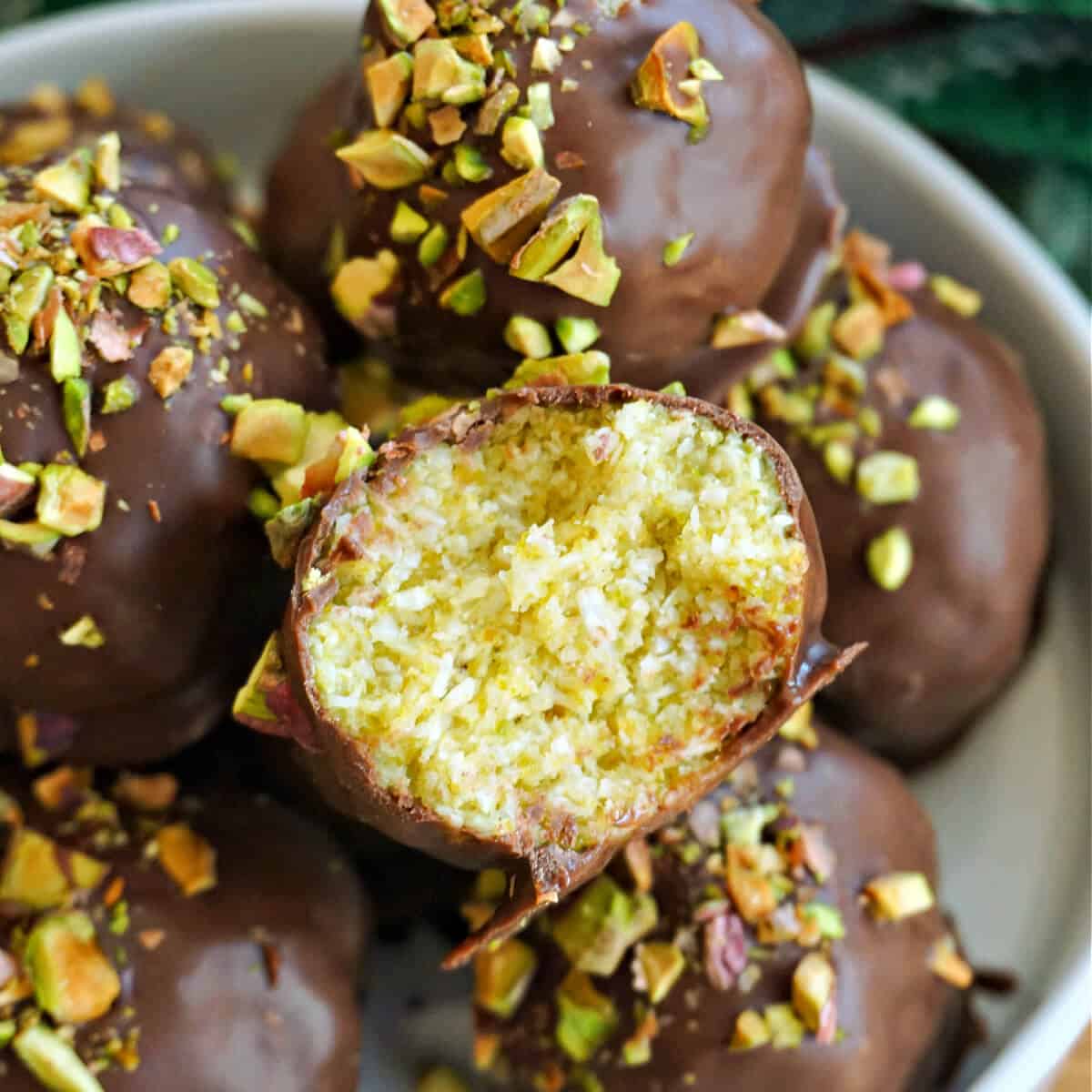 Chocolate-Covered Pistachio and Coconut Truffles - My Gorgeous Recipes