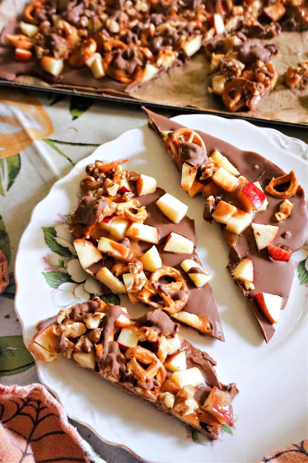 Caramel Apple Bark with Pretzels - My Gorgeous Recipes