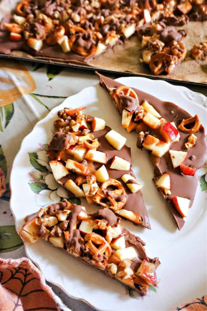 Caramel Apple Bark with Pretzels - My Gorgeous Recipes