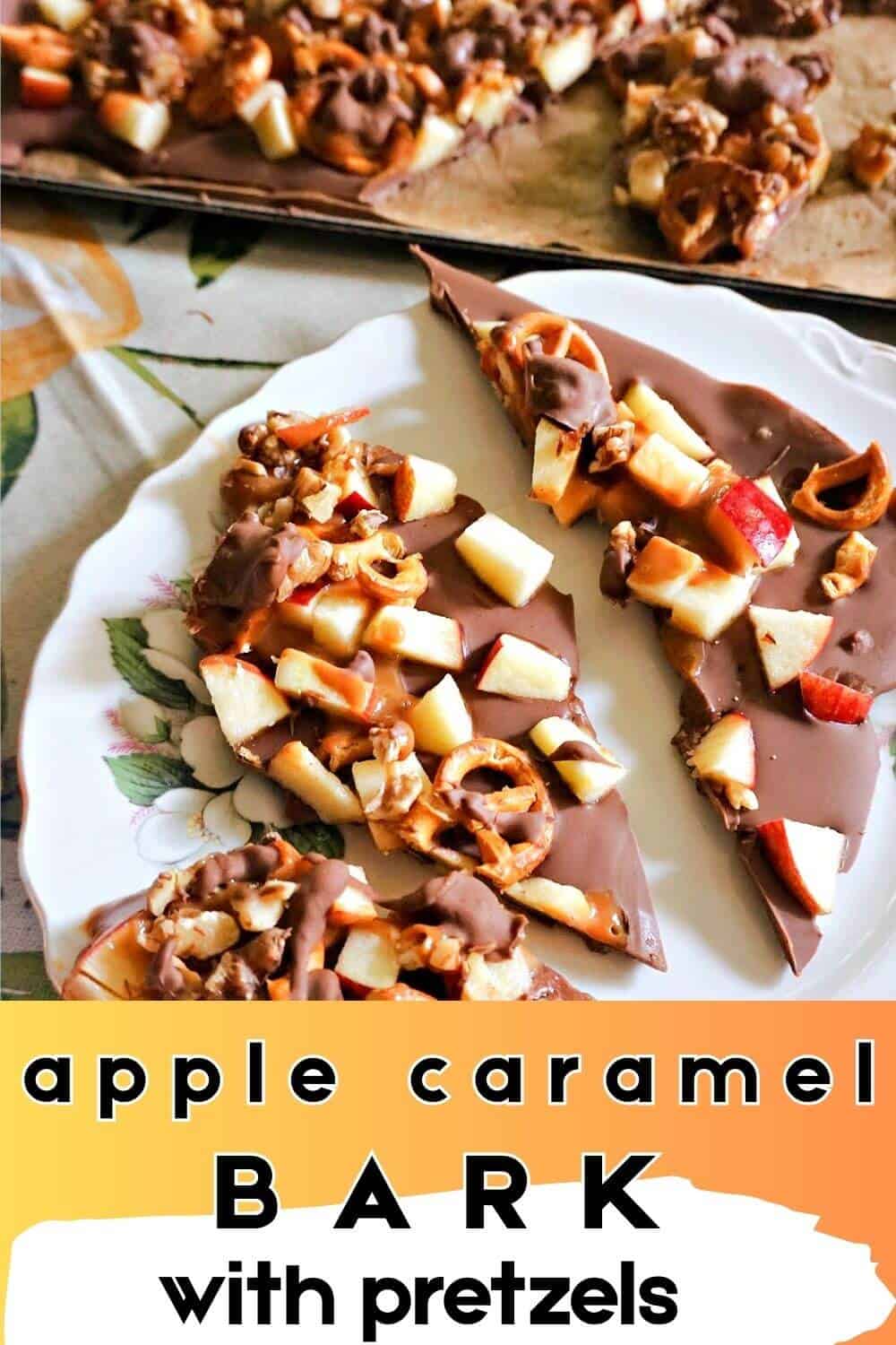 Caramel Apple Bark with Pretzels - My Gorgeous Recipes